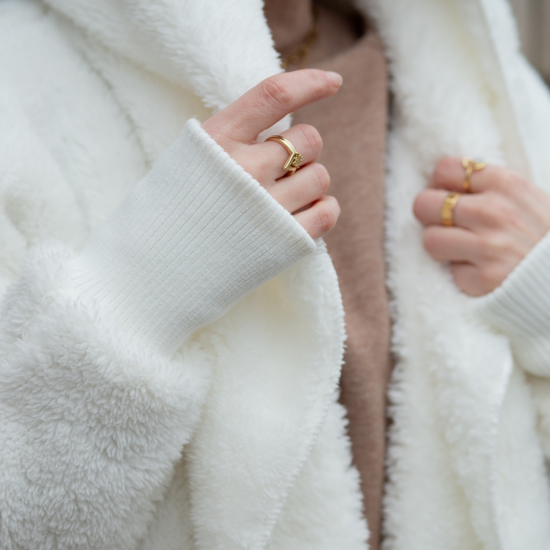 Hem and Thread® faux fur plush hooded jacket – Emojand LLC